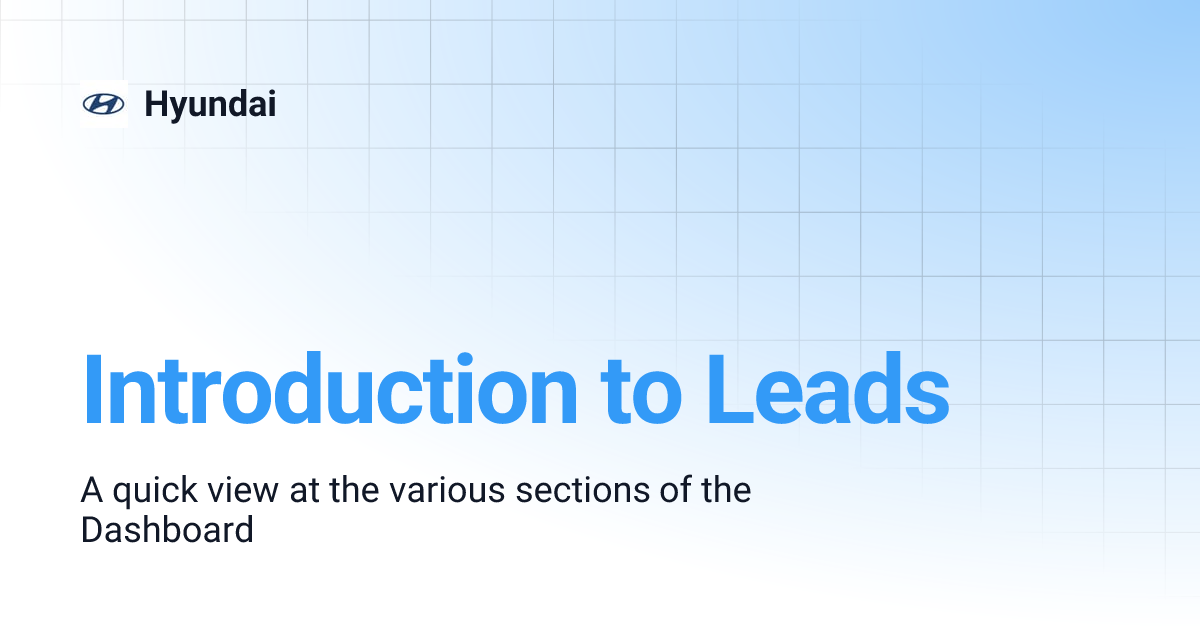 Introduction to Leads | Hyundai
