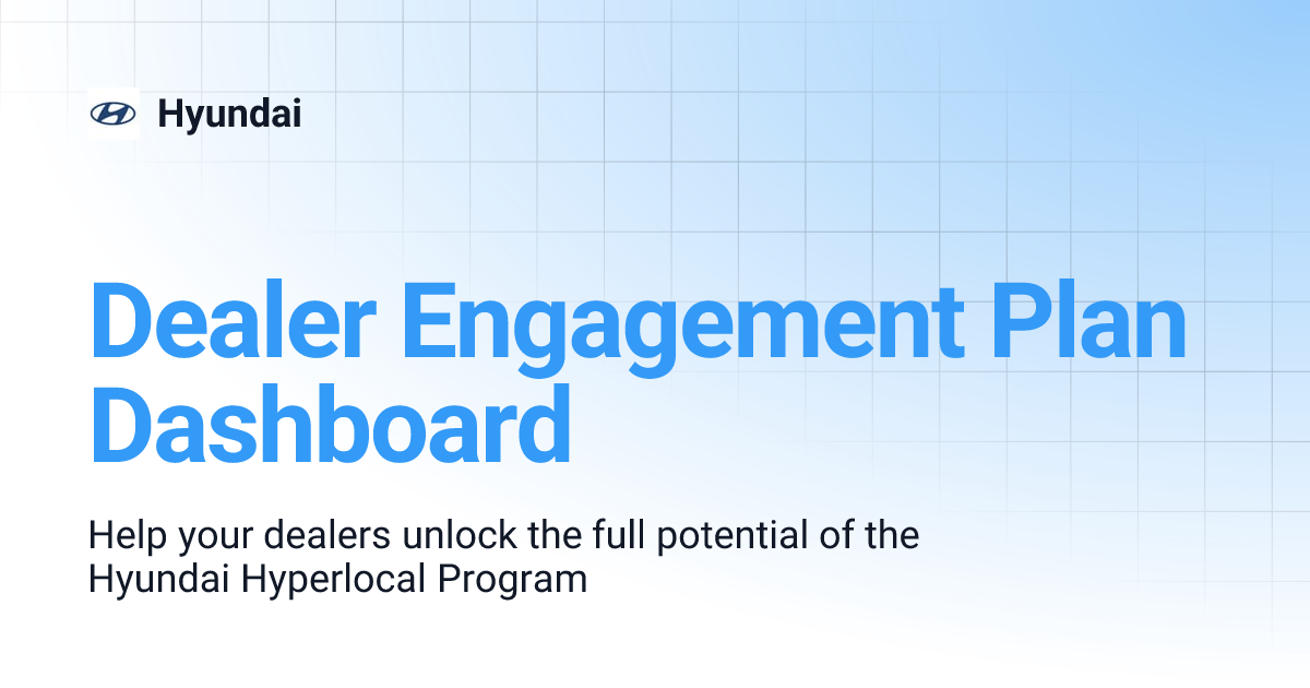Dealer Engagement Plan Dashboard | Hyundai